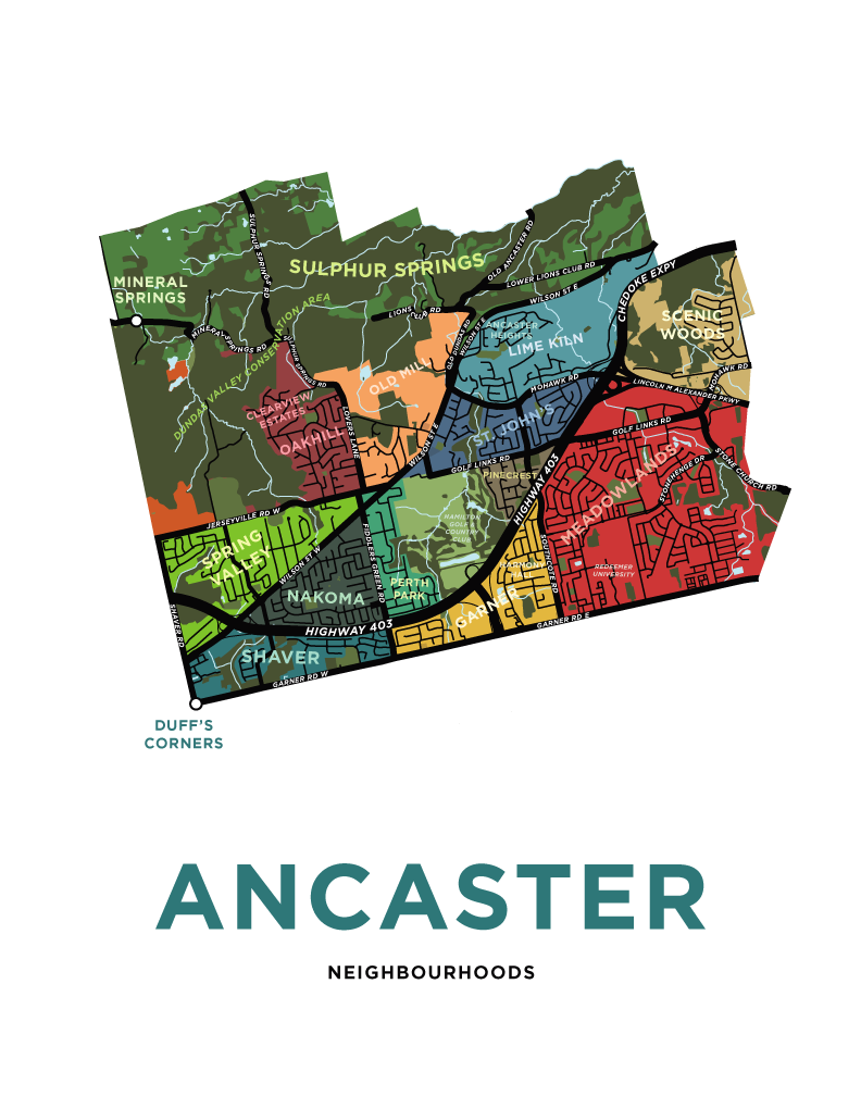 Ancaster Neighbourhoods Map – Jelly Brothers