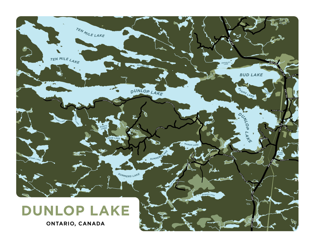 Dunlop Lake Map Print – Jelly Brothers