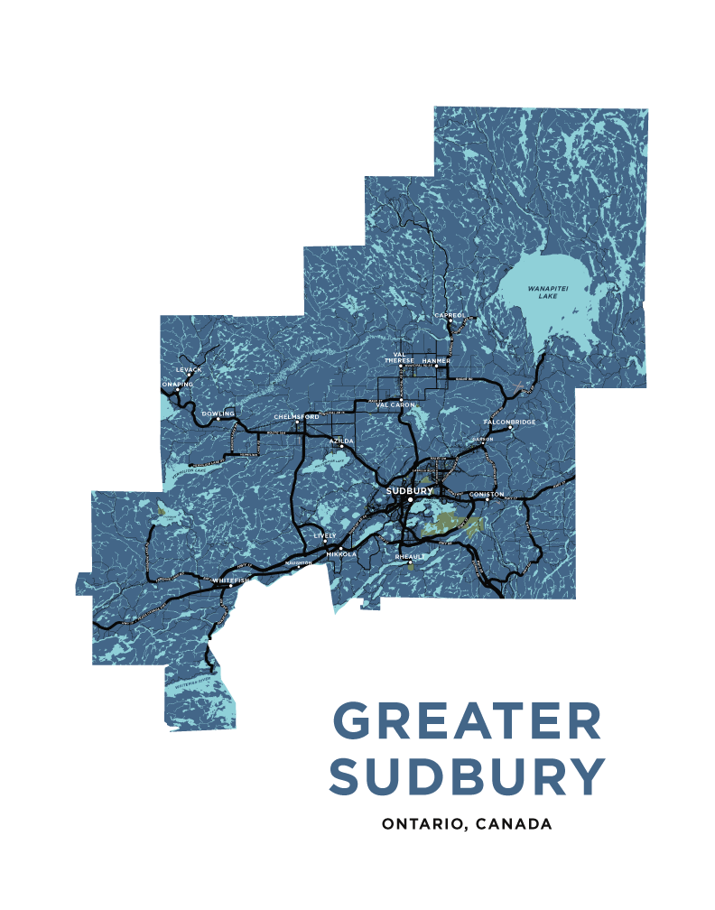 Greater Sudbury Map Print – Jelly Brothers
