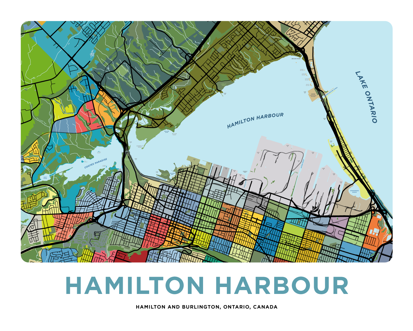 Hamilton Harbour Map Print – Jelly Brothers
