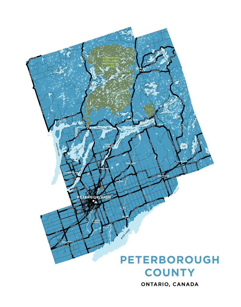 Peterborough County Map Print – Jelly Brothers