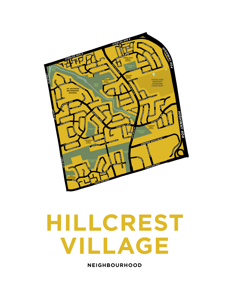 Hillcrest Village Neighbourhood Map Print – Jelly Brothers