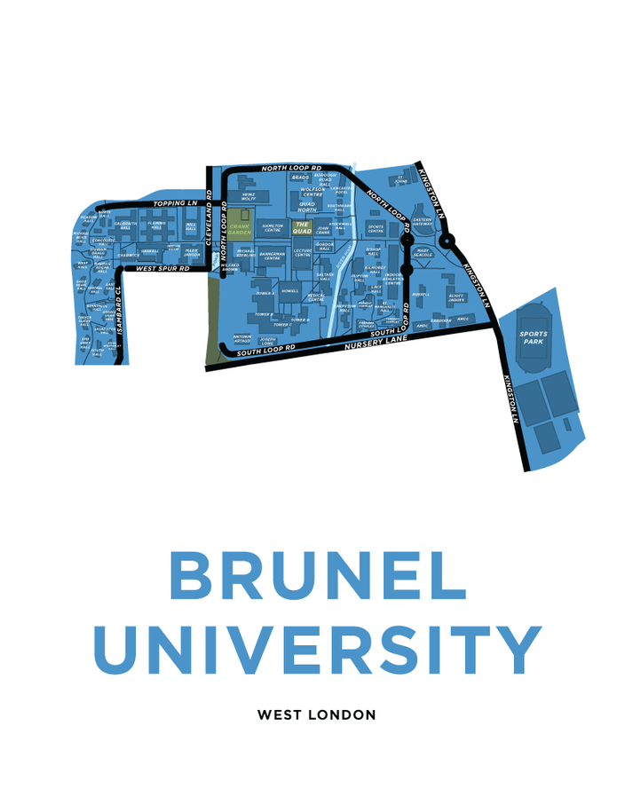 Brunel University Campus Map Print – Jelly Brothers