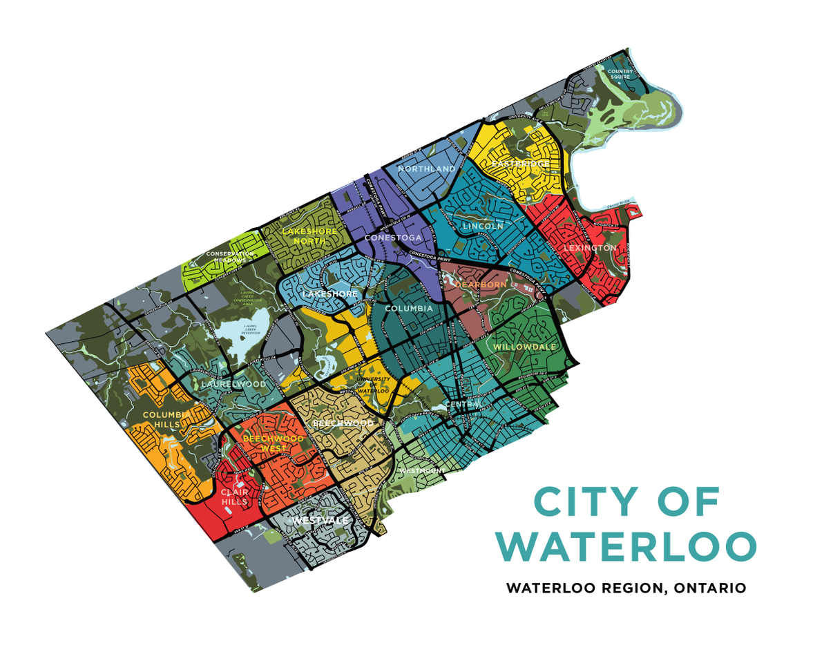 Waterloo (City) Map Print – Jelly Brothers