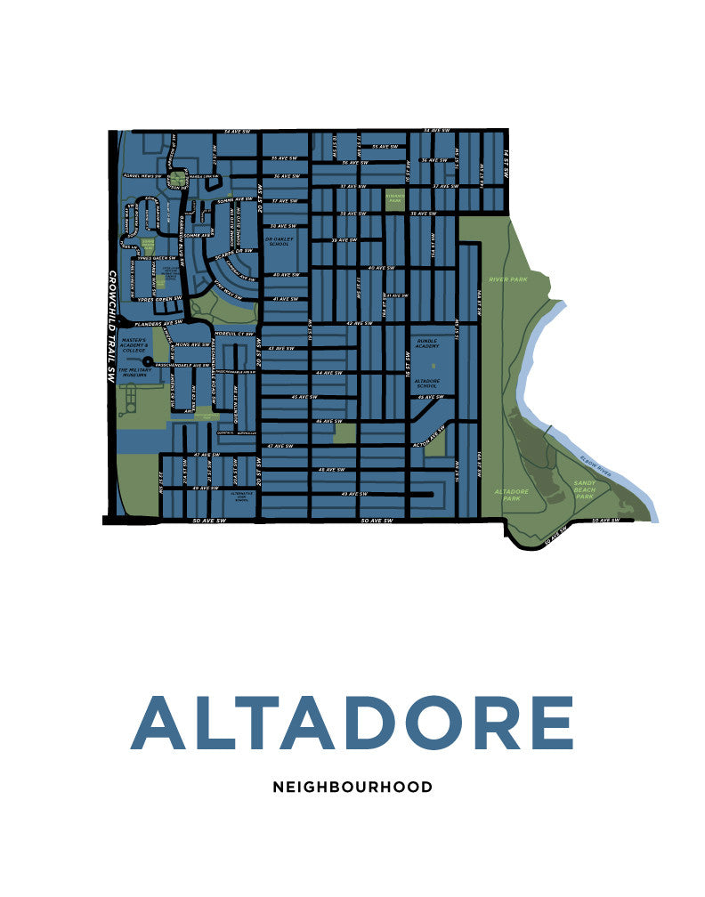 Altadore Neighbourhood Map Print – Jelly Brothers