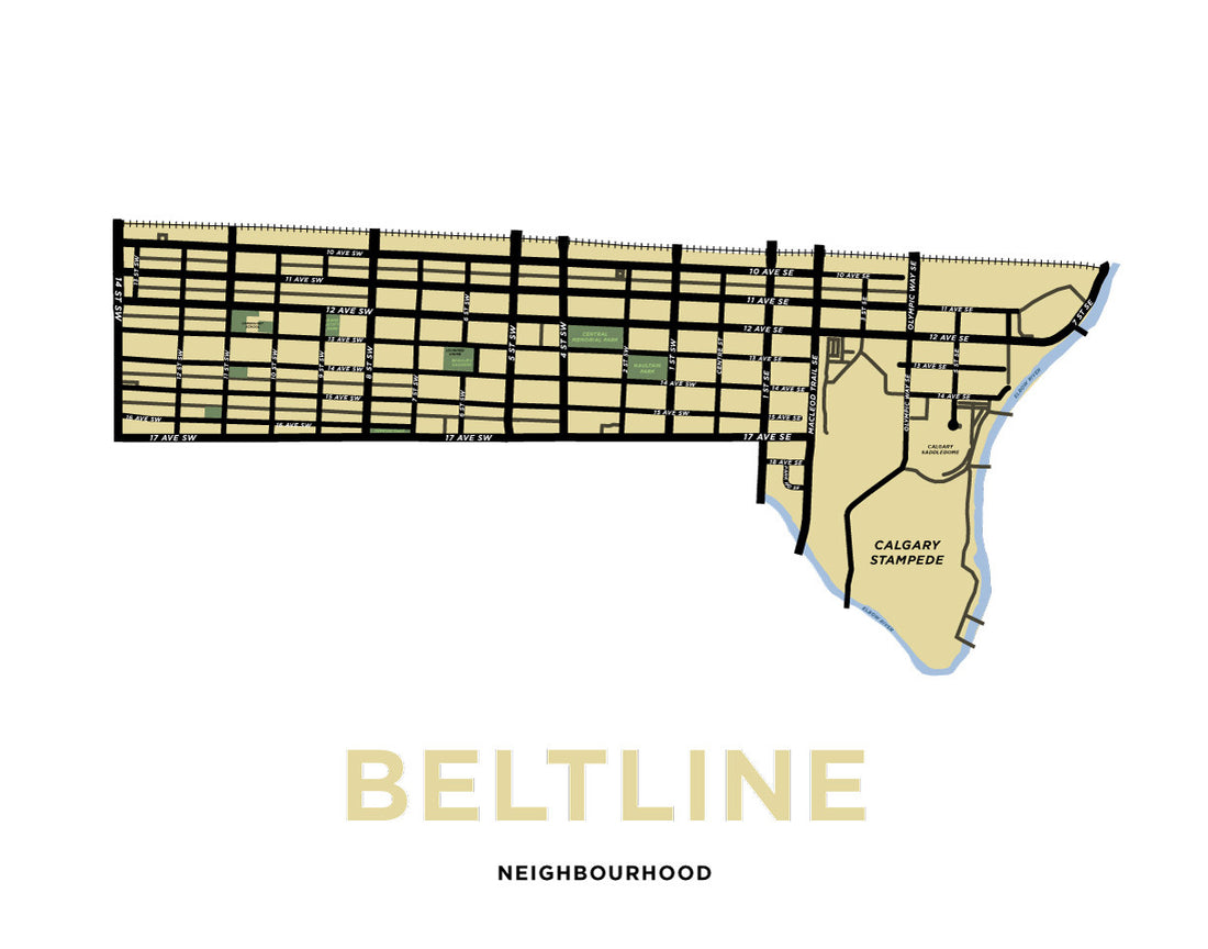 Beltline Neighbourhood Map Print (Calgary) – Jelly Brothers