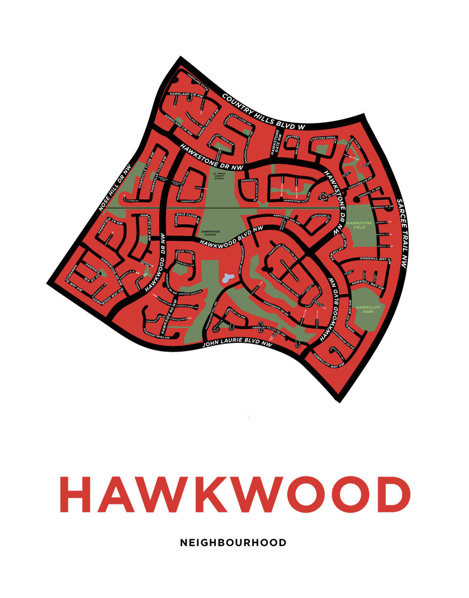 Hawkwood Neighbourhood Map Print – Jelly Brothers