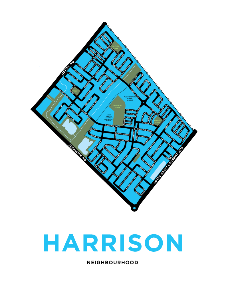 Harrison Neighbourhood Map Print – Jelly Brothers