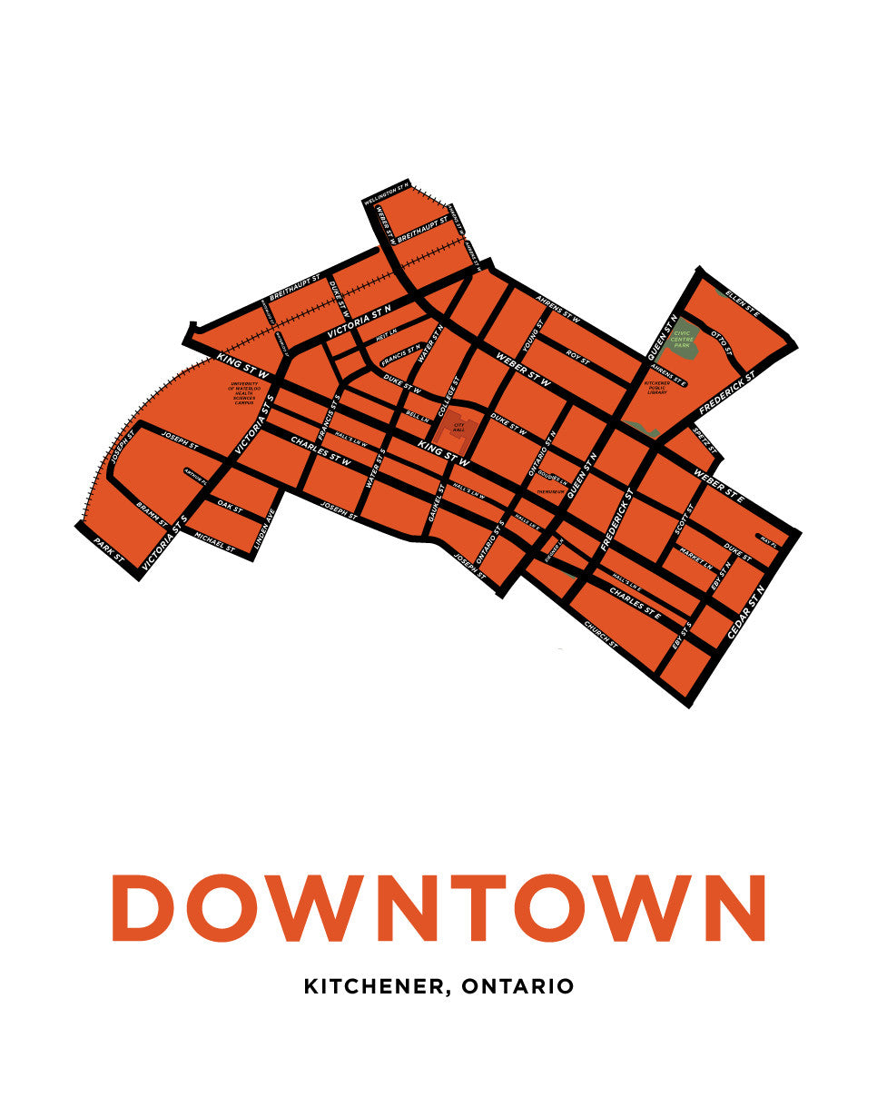 Downtown Kitchener Map Print – Jelly Brothers