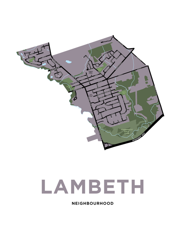Lambeth Neighbourhood Map Print – Jelly Brothers