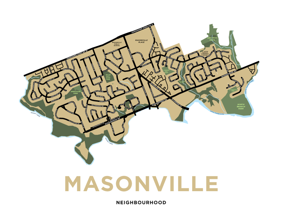 Masonville Neighbourhood Map Print – Jelly Brothers