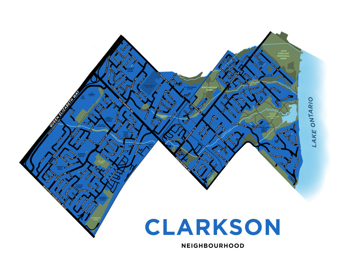 Clarkson Neighbourhood Map Print – Jelly Brothers