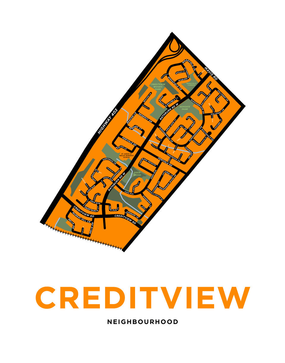 Creditview Neighbourhood Map Print – Jelly Brothers