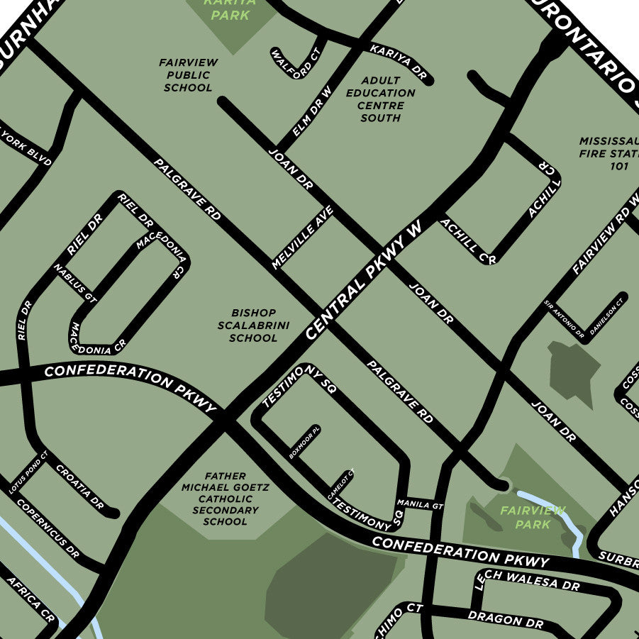 Fairview Neighbourhood Map Print (Mississauga) – Jelly Brothers