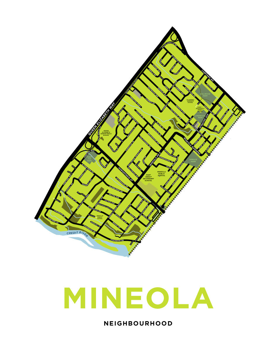 Mineola Neighbourhood Map Print – Jelly Brothers