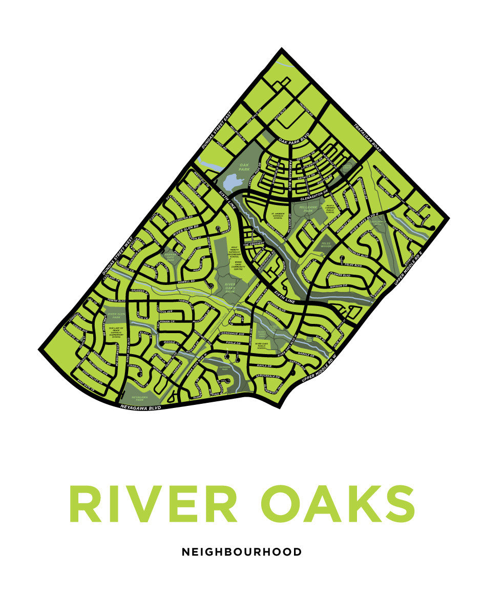 River Oaks Neighbourhood Map – Jelly Brothers