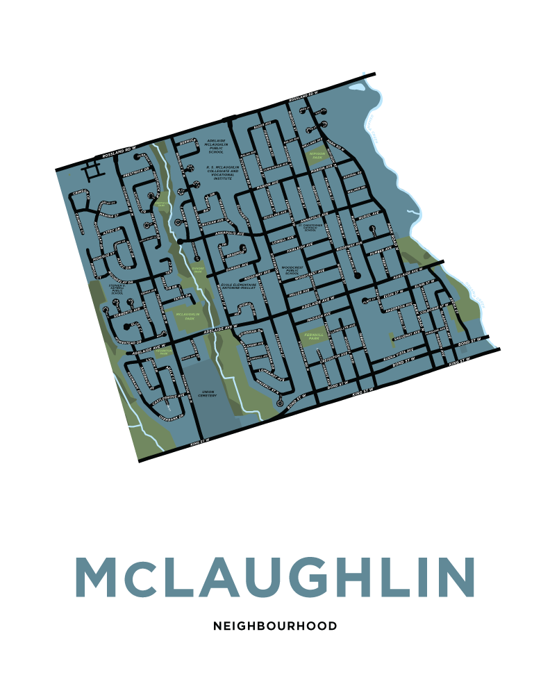 McLaughlin Neighbourhood Map Print – Jelly Brothers