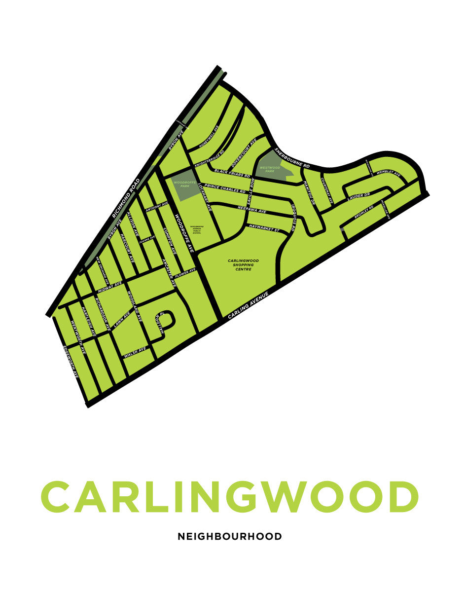 Carlingwood Neighbourhood Map Print – Jelly Brothers