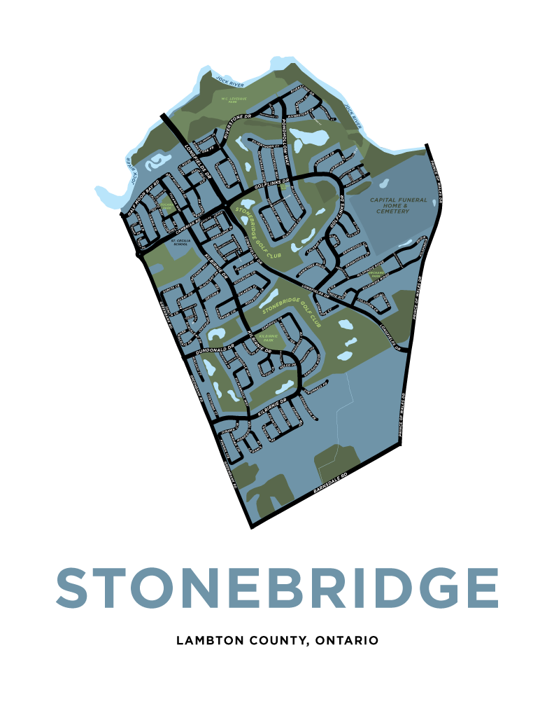 Stonebridge Neighbourhood Map Print – Jelly Brothers