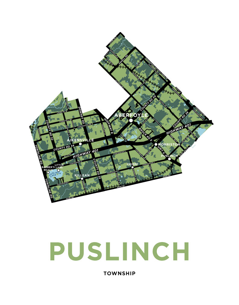 Puslinch Township Map Print – Jelly Brothers