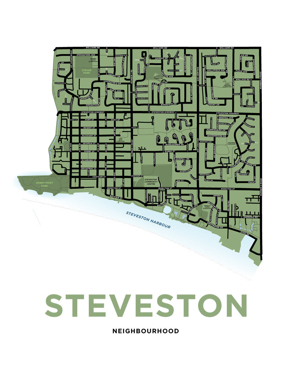 Steveston Neighbourhood Map Print – Jelly Brothers