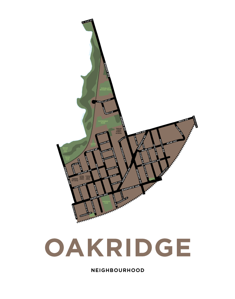 Oakridge Neighbourhood Map Print – Jelly Brothers