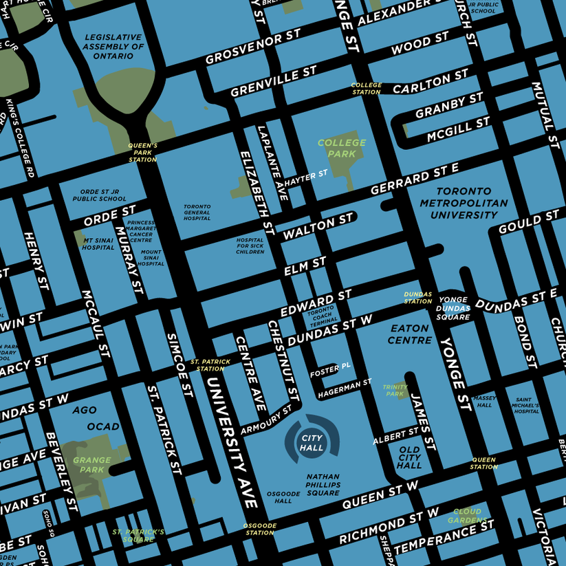 Downtown Toronto Neighbourhood Map Print – Jelly Brothers