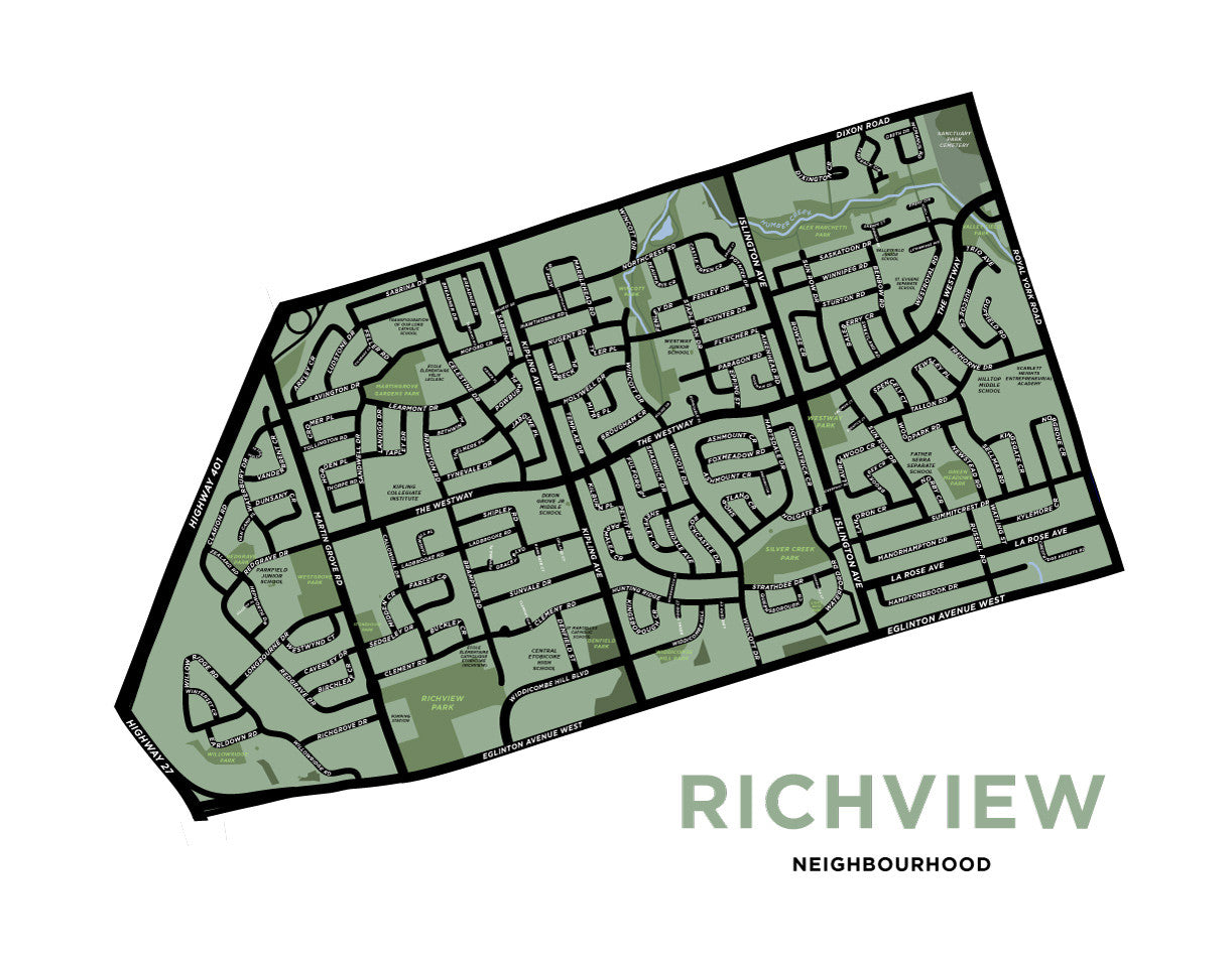 Richview Neighbourhood Map Print – Jelly Brothers
