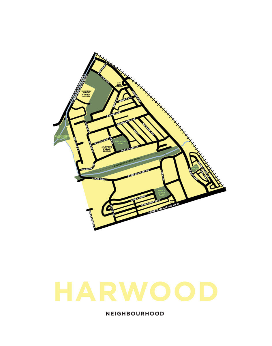 Harwood Neighbourhood Map Print – Jelly Brothers