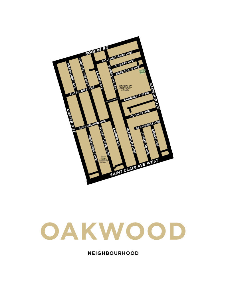 Oakwood Neighbourhood Map Print – Jelly Brothers