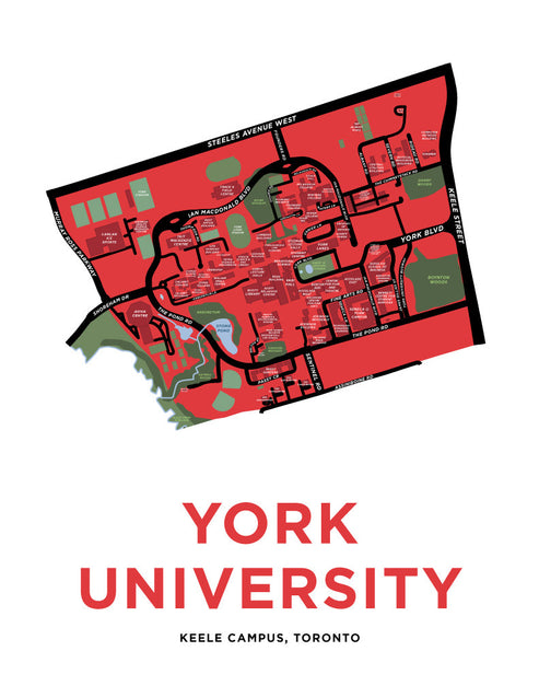 York University - Keele Campus Map Print – Jelly Brothers