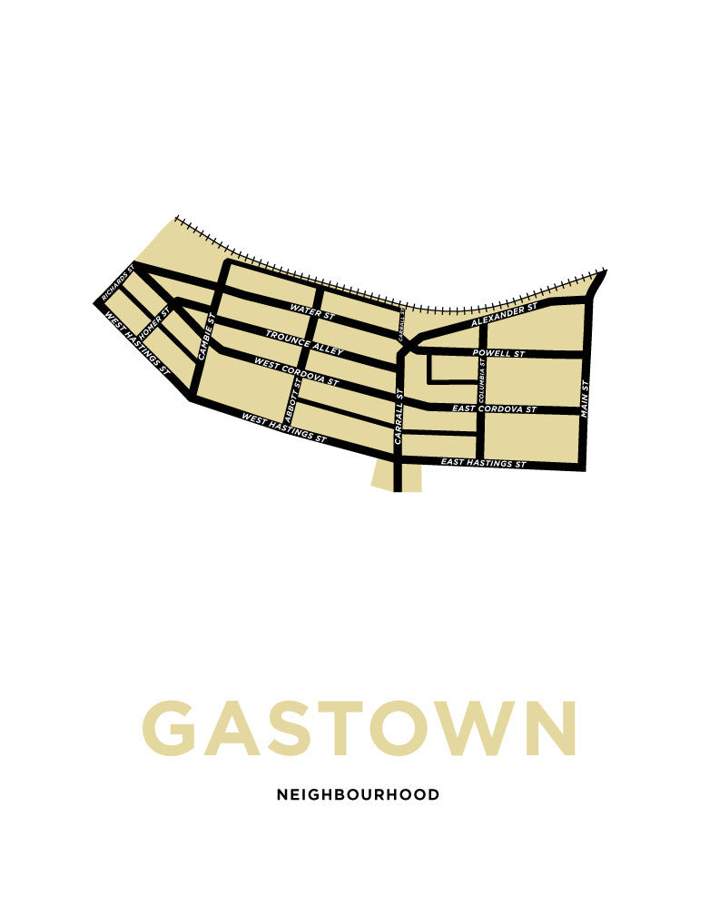 Gastown Neighbourhood Map Print – Jelly Brothers