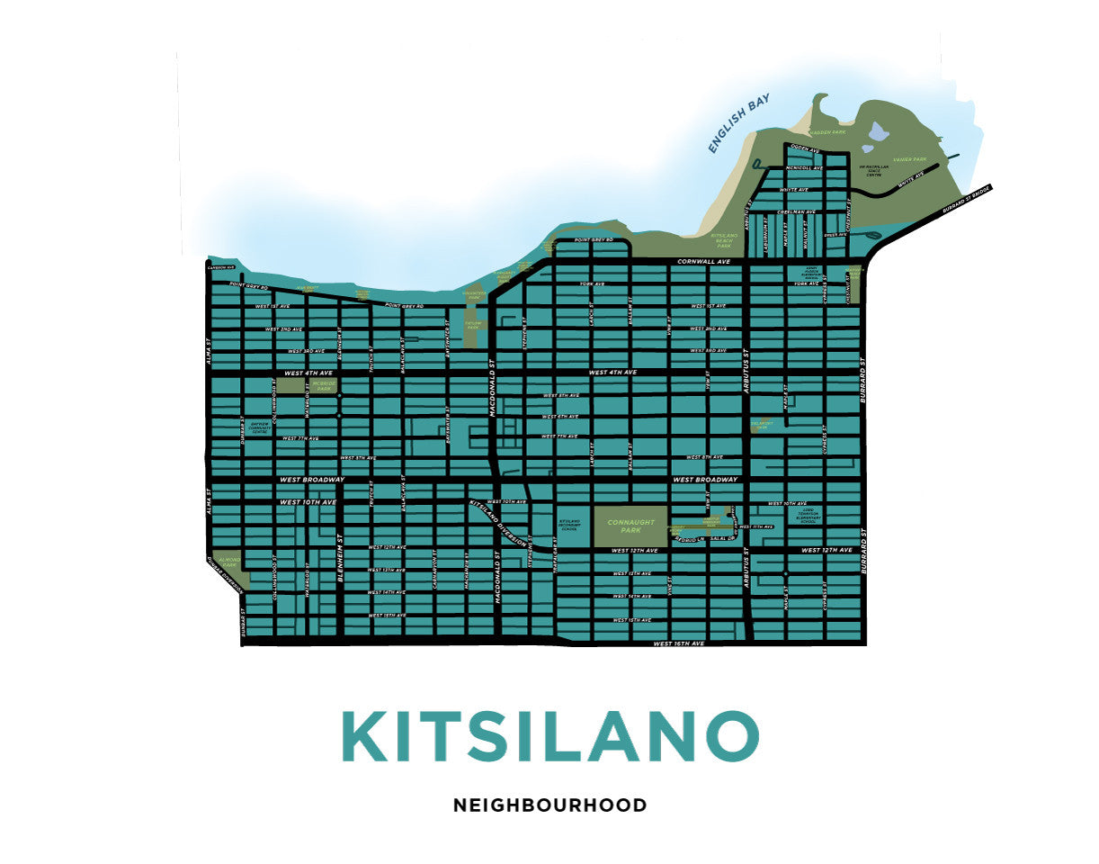 Kitsilano Neighbourhood Map Print – Jelly Brothers