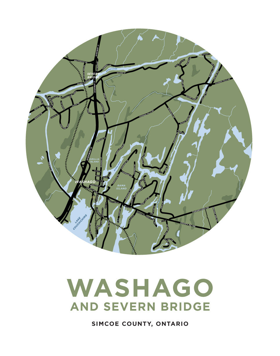 Washago and Severn Bridge Map Print – Jelly Brothers