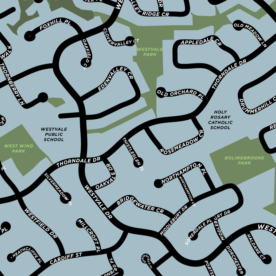 Westvale Neighbourhood Map Print – Jelly Brothers