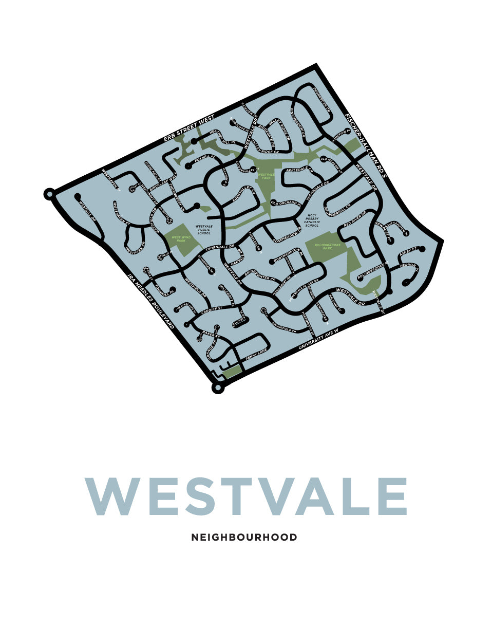 Westvale Neighbourhood Map Print – Jelly Brothers