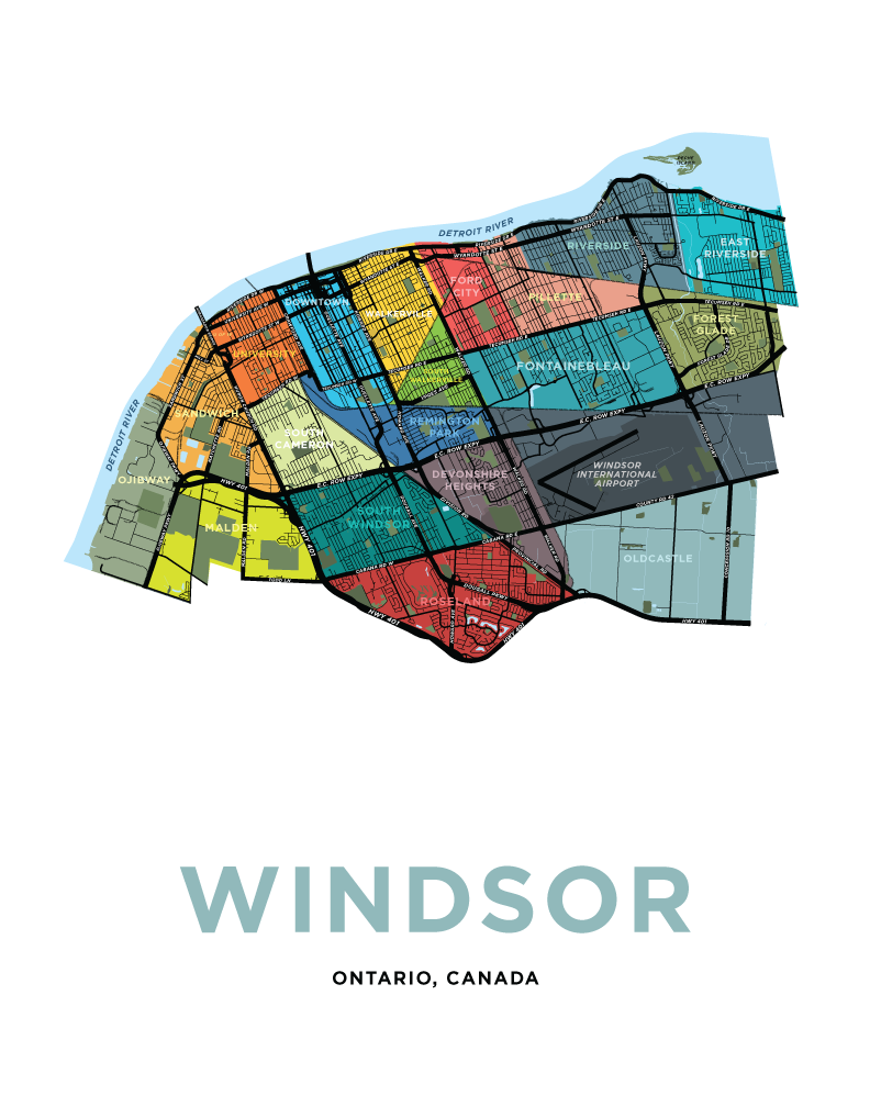 Windsor Neighbourhoods Map Print – Jelly Brothers