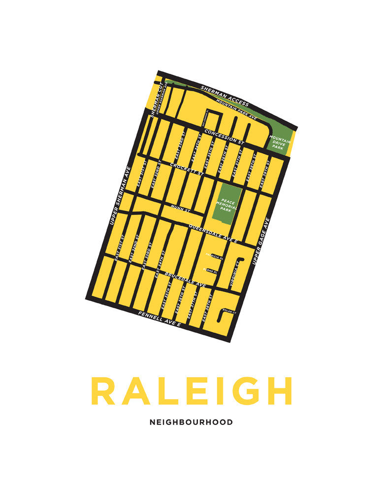 Raleigh Neighbourhood Map – Jelly Brothers